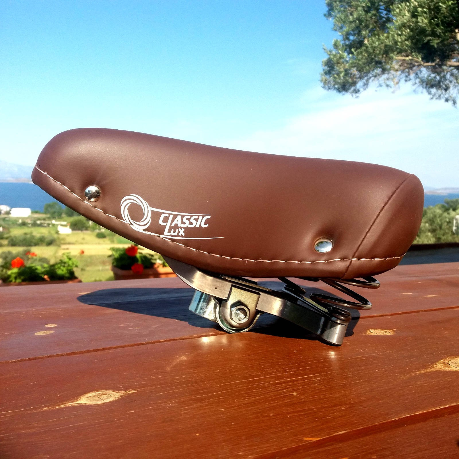 CLASSIC COIL-SPRING BICYCLE SADDLE (BROWN)