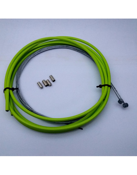 Fluo Green Colored Brake Cable Set of Inner and Outer Bicycle Cables