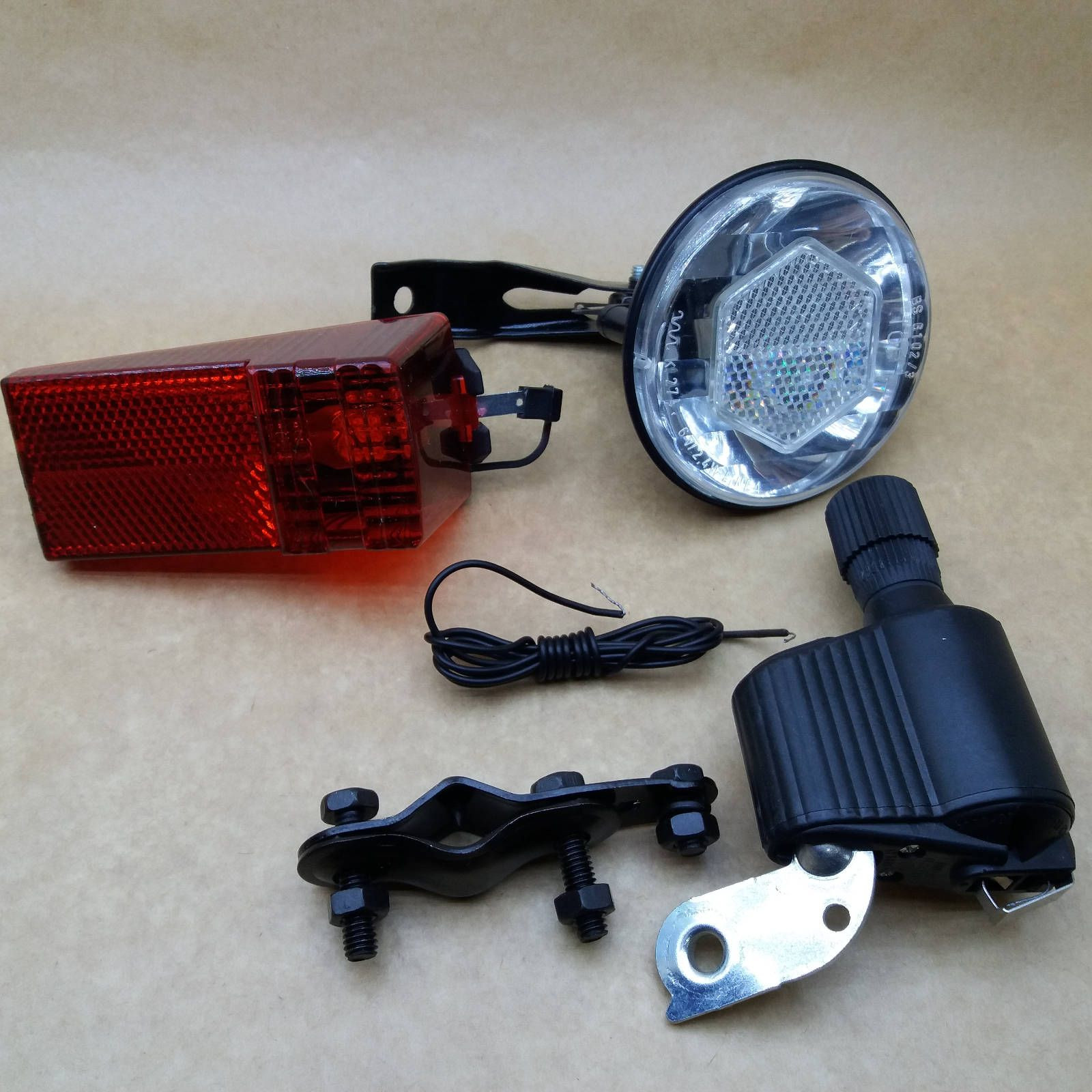 Dynamo Light Attachments combo Front Rear Light Dynamo